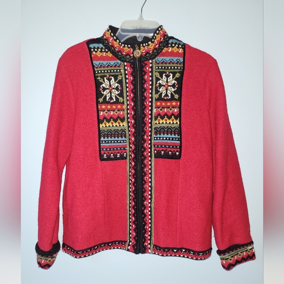Icelandic Designs | Jackets & Coats | Vintage Icelandic Red Wool Jacket ...